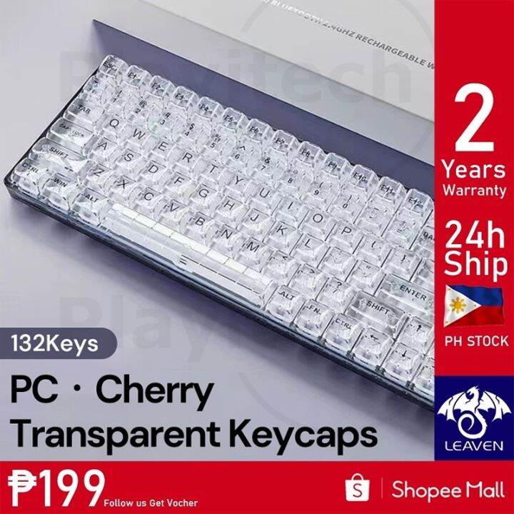 COD LEAVEN 132Keys Cherry PC Transparent Keycaps For Any Mechanical ...