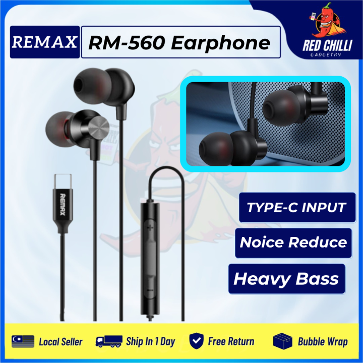 REMAX RM-560 Earphone Type-C Interface In-Ear Three-button Wire Control ...