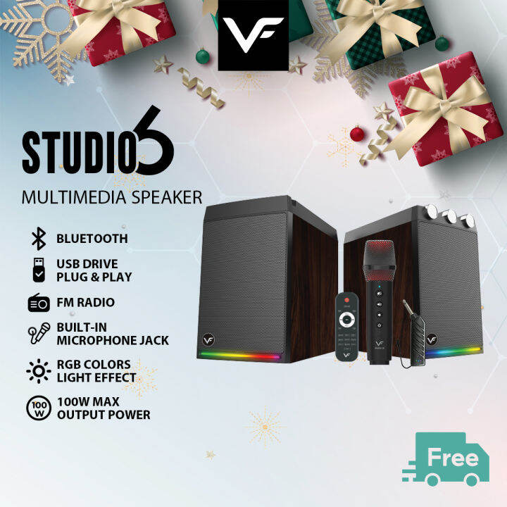 Vinnfier VF Studio 6 Bookshelf RGB Light Effect 100W 2.0 Speaker ...