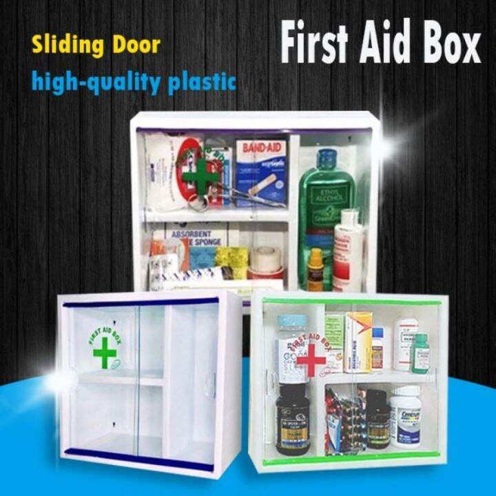 【Local delivery】 7707 First Aid Kit Box Wall-Mounted Medicine Cabinet With Screws (Box Only ...