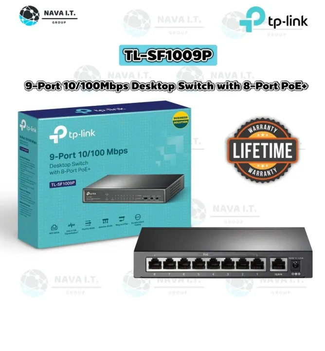 TL-SF1009P 9-Port 10/100Mbps Desktop Switch with 8-Port PoE+ รับประกันตลอดอายุการใช้งาน | Lazada ...