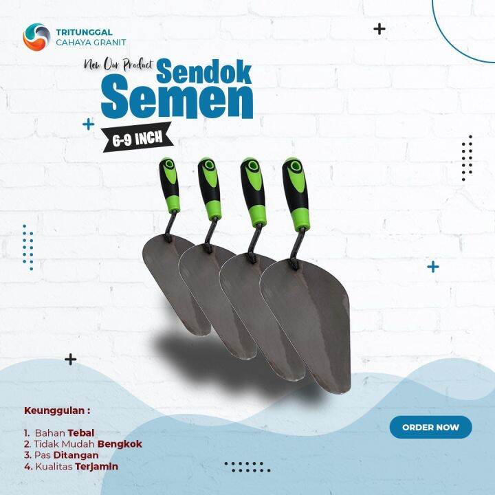 Sendok Semen/Sendok Tembok/Catok Semen Gagang Fiber 6 Inch 7 Inch 8 ...