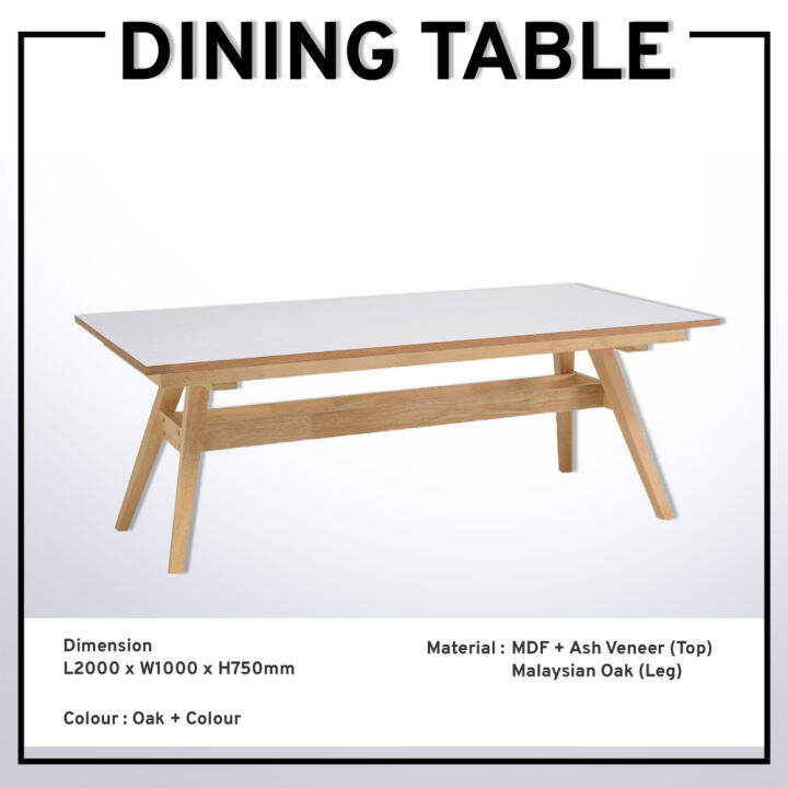 White Top Dining Table Rectangular Dining Table | Lazada Singapore