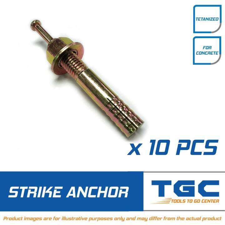 10PCS 5/16 inches Strike Anchor Tetanized Hit Anchor for Concrete ...