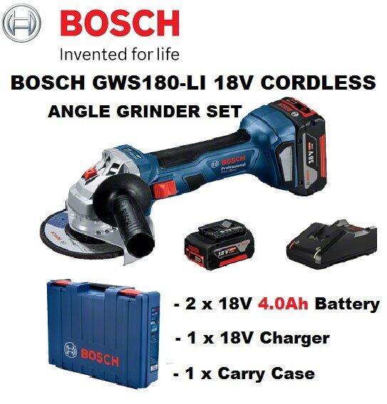 Bosch Gws 180 Li 18v Cordless Angle Grinder Lazada