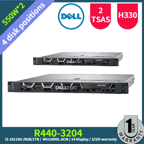 Rack Mount Server R440 | Dell PowerEdge R440 Bronze 3204 (6c1.9g)/8G ...