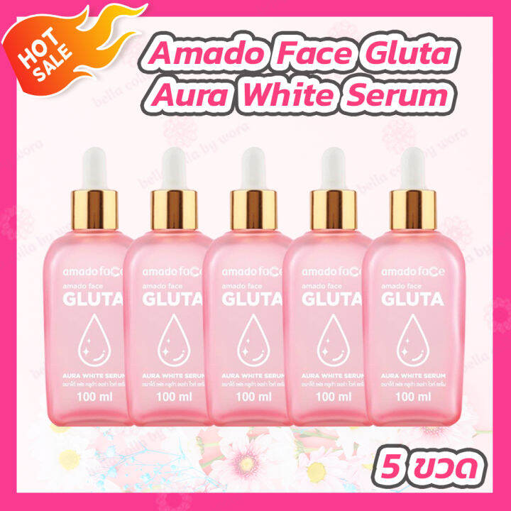 [5 ขวด] Amado Face Gluta Aura White Serum อมาโด้ เฟซ กลูต้า ออร่า ไวท์ ...