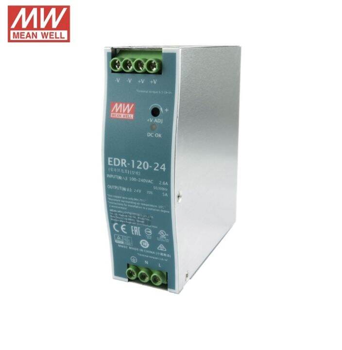 EDR-120-24 | MEAN WELL DIN Rail Switching Power Supply 24V 5A 120W | Lazada.co.th