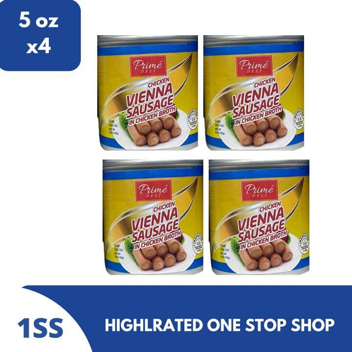 Prime Deli Chicken Vienna Sausage in Chicken Broth, 5oz set of 4 ...