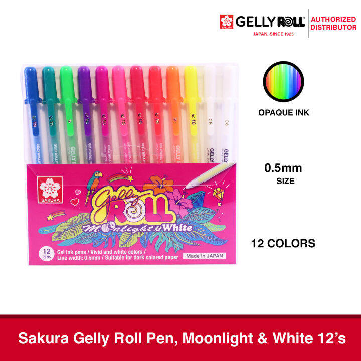 Sakura Gelly Roll Moonlight & White Pen, 12 Color Set [18XPGB-12ML ...