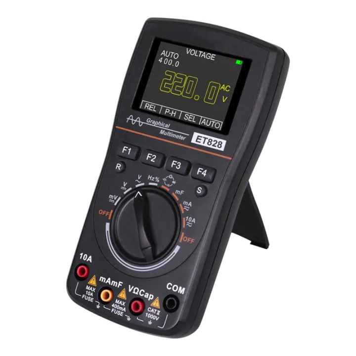 ET828 2 in 1 LED Oscilloscope Multimeter Handheld Color Screen Scope Digital Storage ...