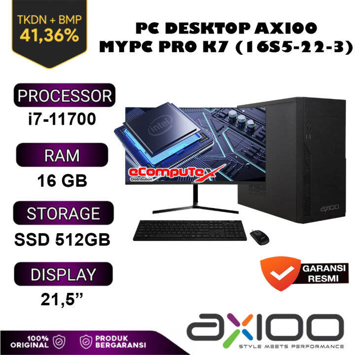 PC DESKTOP AXIOO MyPC Pro K7 (16S5-22-3) i7 16GB 512GB TKDN -RESMI | Lazada Indonesia