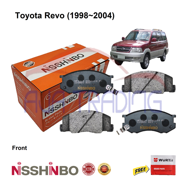 Genuine Nisshinbo Front Brake Pads for Toyota Revo (1998-2004) | Lazada PH