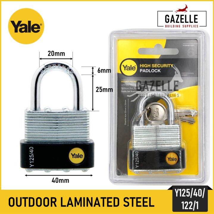 Yale Y115 Y125 Outdoor Laminated Steel Padlock 1Pc / 3 Pc Keyed Alike ...