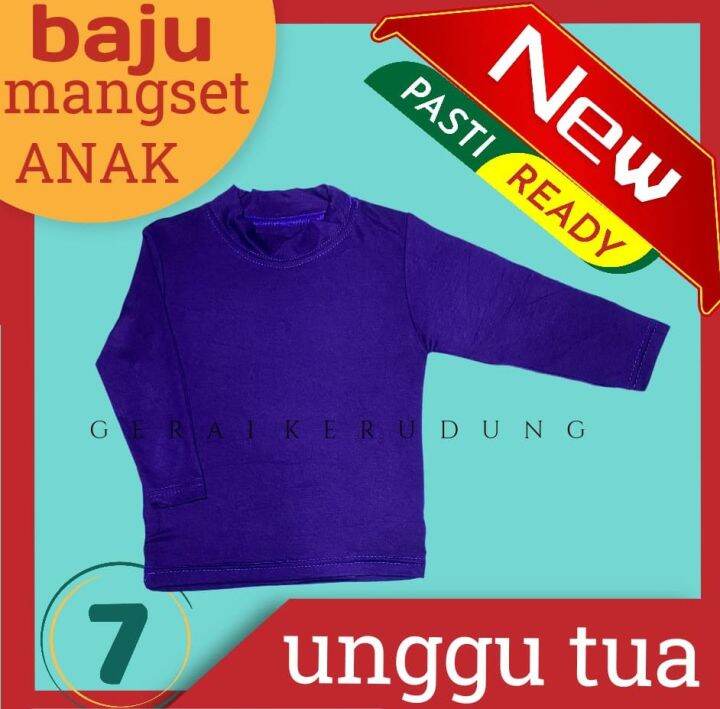 Manset Anak Perempuan Usia 3 Bulan - 12 Tahun Lengan Panjang unggu tua ...