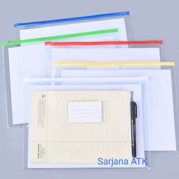 Map Plastik Pocket File Zipper Ukuran F4 A4 Transparan BIG 9006 ...