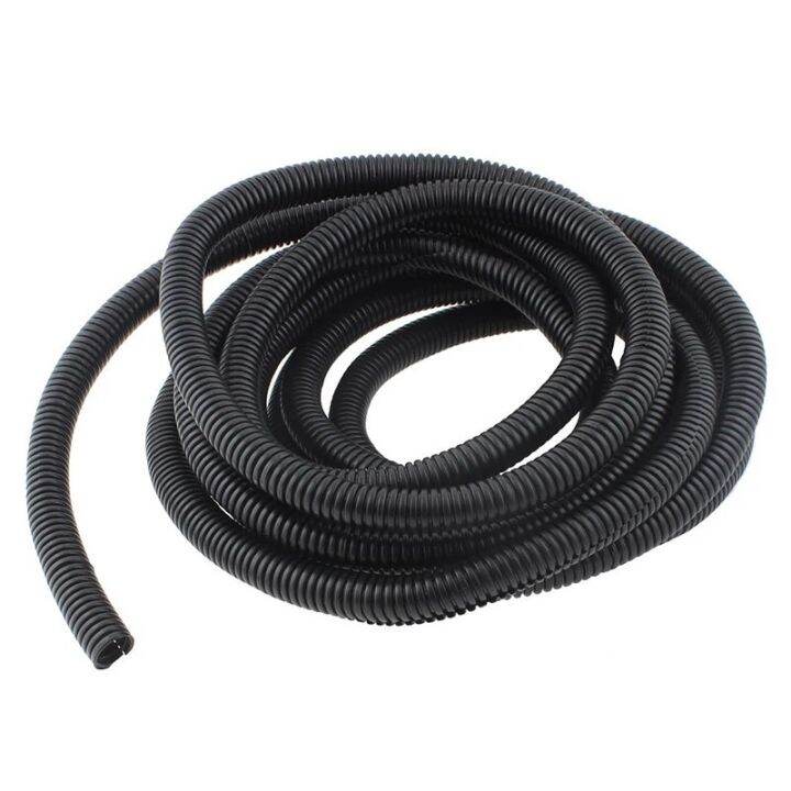 10x13mm Black Polyethylene Split Corrugated Tubing Wire Cable Conduit ...