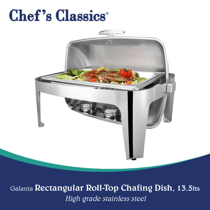 Chef's Classics Galanta Stainless Steel Round Roll-Top Buffet Chafing ...