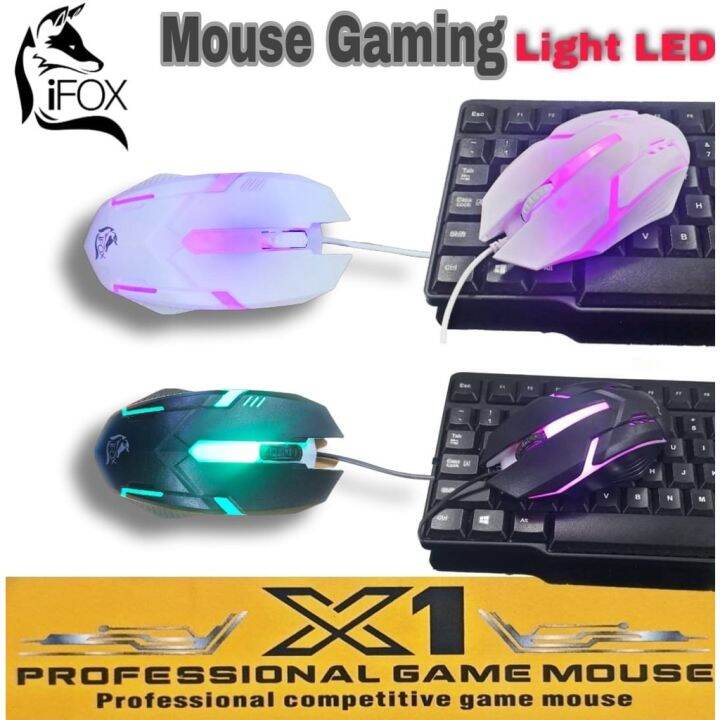 Mouse Gaming X1 Nuos LED RGB-X1 Kabel Wired Lampu Mouse laptop | Lazada ...