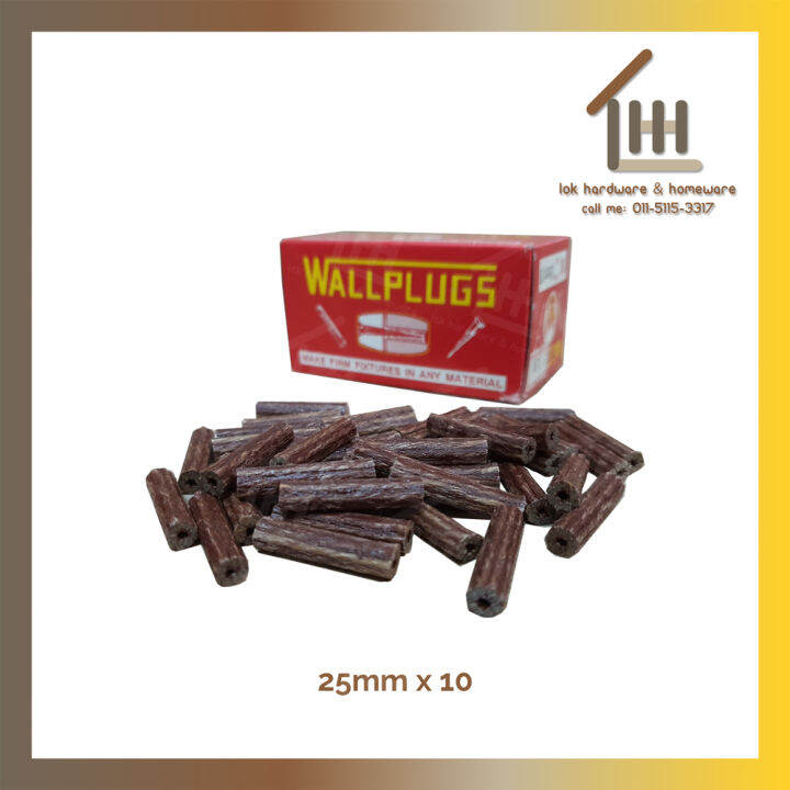 Wood Wall Plug 25mm x 10 (100PCS per box ) | Lazada