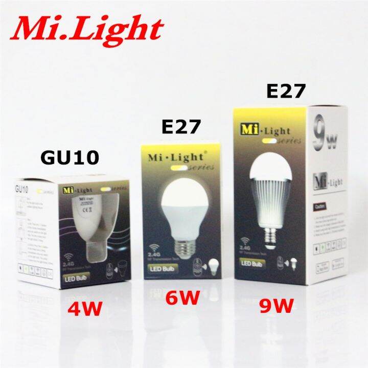 1 X Full Ac85-265v Orignial Mi Light Led Bulb Gu10 E27 Cw Ww Led Lamp ...