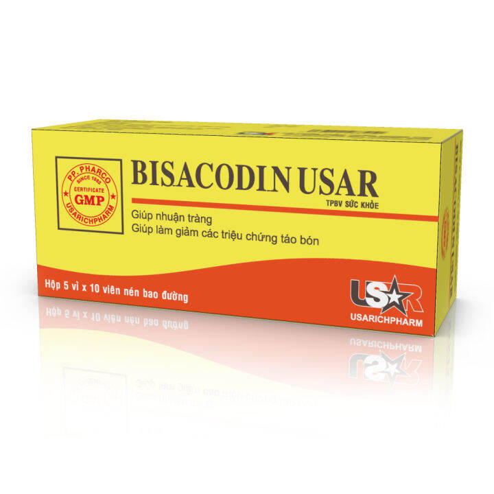 Viên uống Nhuận trường từ dược liệu tự nhiên Bis Acodi Nusar. Hộp 50 ...
