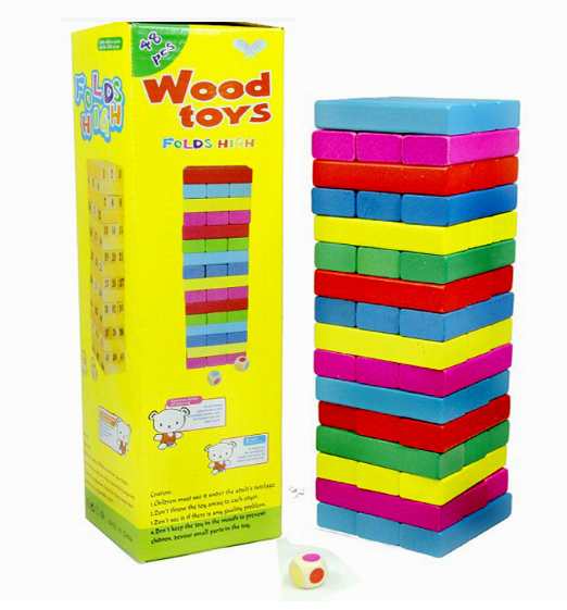 Wooden Stacko Stacking Kids Family Game 48pcs Blocks Strategy Toy Block ...