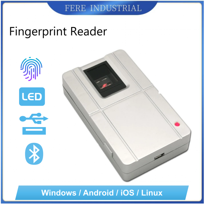 2022Portable Bluetooth Fingerprint Reader Support Windows Android IOS Linux System Biometric ...