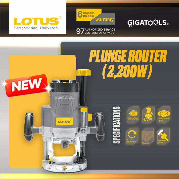 *NEW* Lotus LTPR 2200X ½ inch Plunge Router (2200W) with FREE Carbon ...