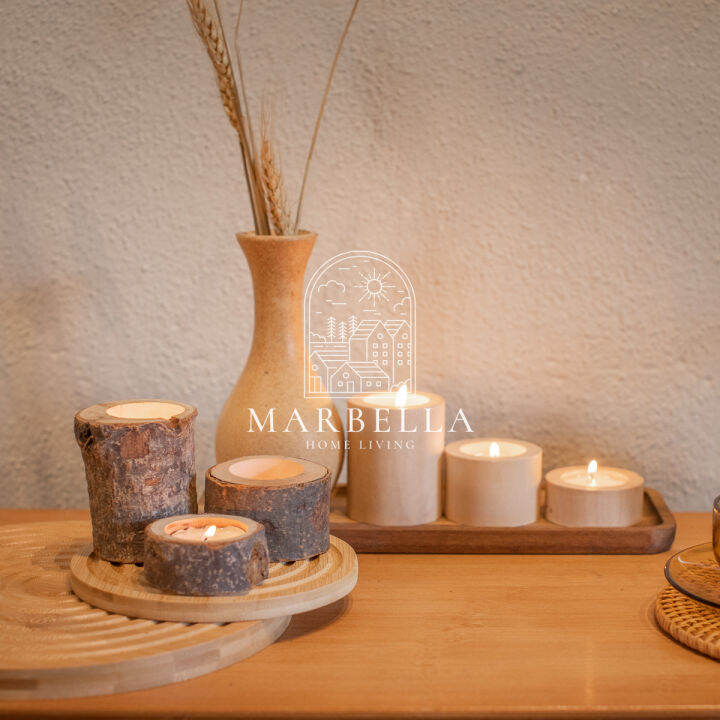 Muji Style Tea Light Candle Holder Wooden Rustic Mini Candleholders ...