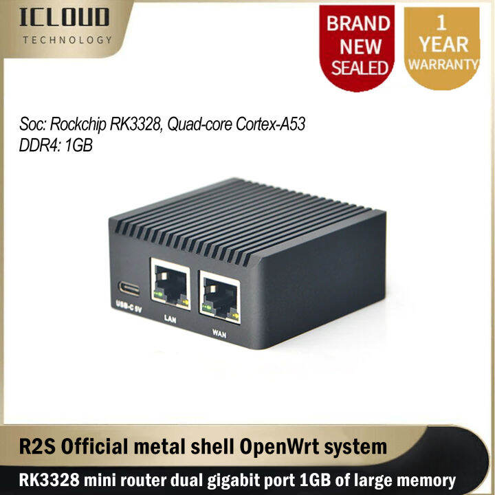 R2S Official metal shell OpenWrt system RK3328 mini router dual gigabit ...