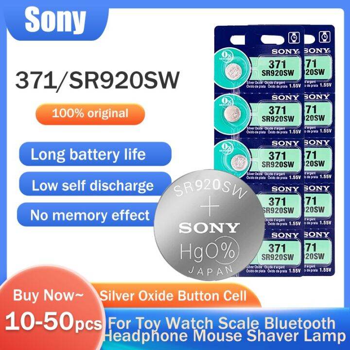10-50PCS Sony 371 SR920SW AG6 920 LR920 LR69 171 370A 371A 1.55V Silver ...