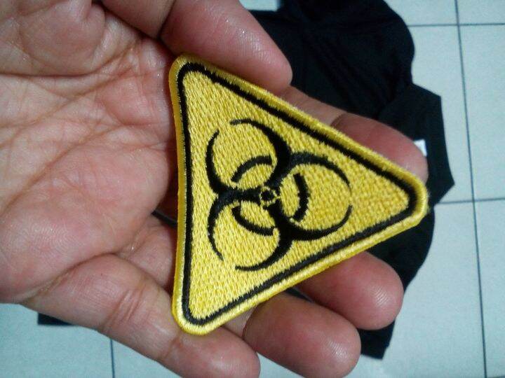 biohazard logo symbol embroidery patch warning sign 2,5 in width ...