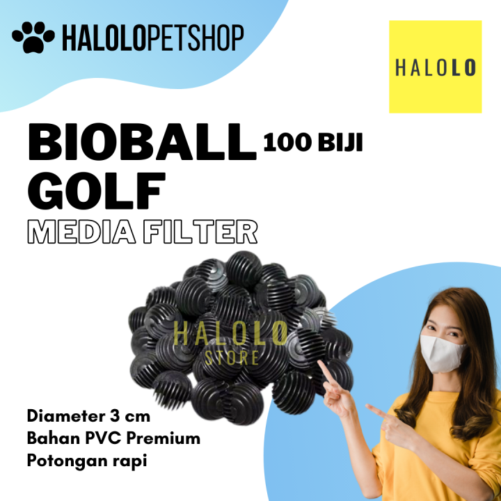 Bioball Bio Ball Golf 100 BIJI diameter 3cm PVC Premium Rumah Bakteri ...