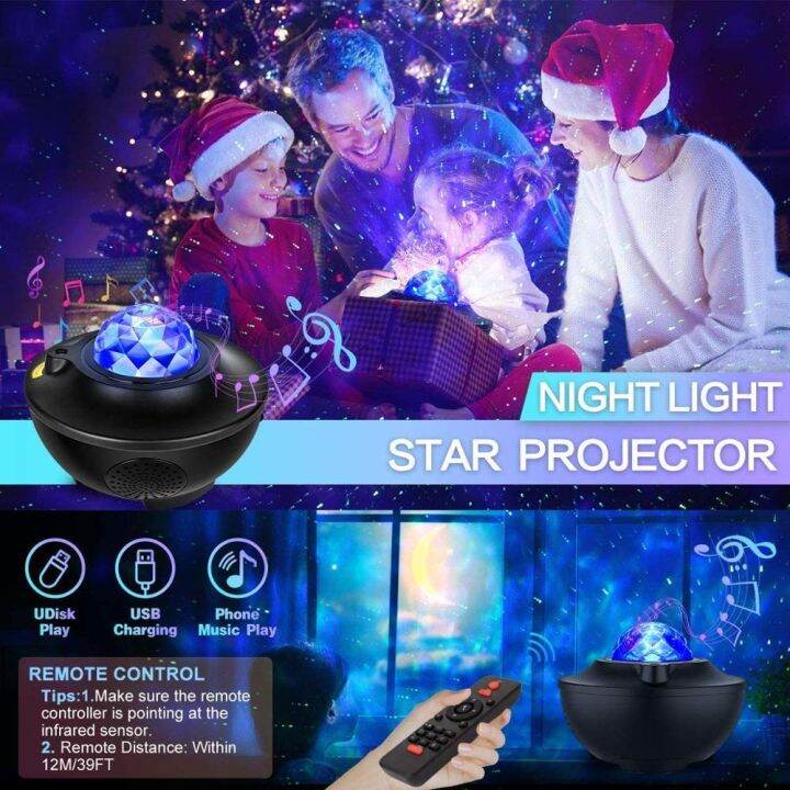 LED Star Projector Night Light Galaxy Starry Projector With Music ...