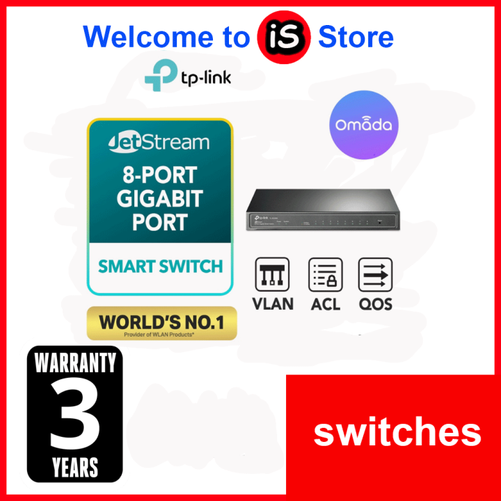 TP-LINK JetStream 8-Port Gigabit Smart Switch (VLAN/QOS/ACL/L2+ Features) TL-SG2008 | Lazada