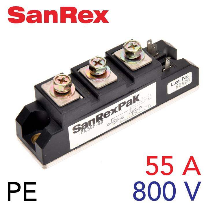 SanRex ไทริสเตอร์ โมดูล Thyristor/SCR Power Module 55A 800V (PE55F80) | Lazada.co.th
