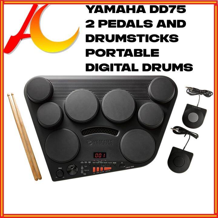 Yamaha DD75 | 2 Pedals and Drumsticks Portable Digital Drums | Lazada ...
