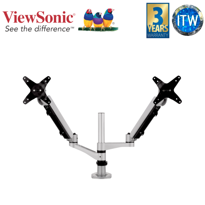 ITW | Viewsonic Spring-Loaded Dual Monitor Mounting Arm for Two ...