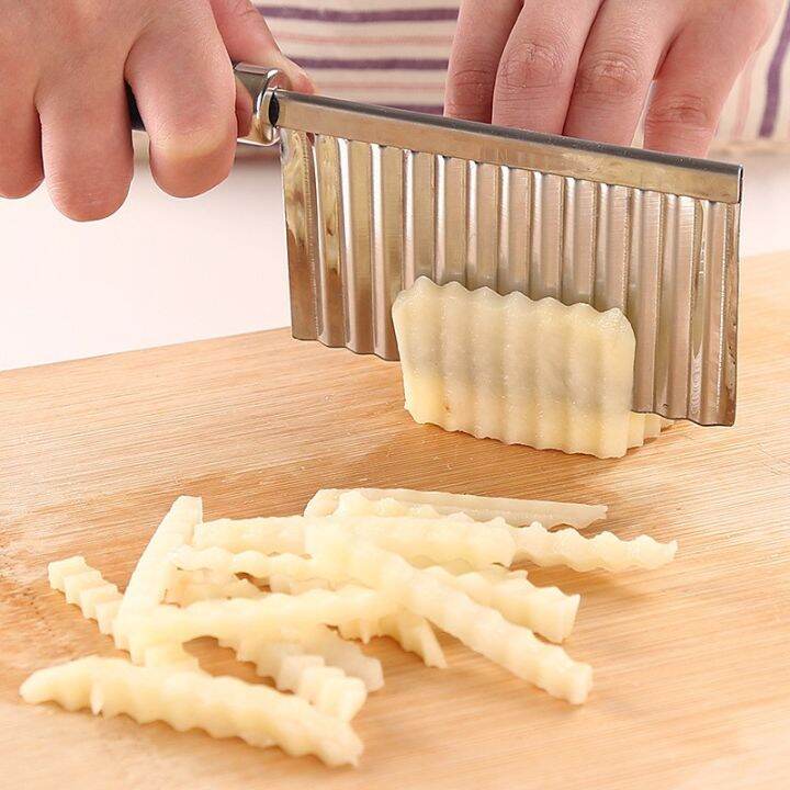 ML21 Kitchen Stainless Steel Potato Chip Vegetable Fruit Crinkle Wavy ...