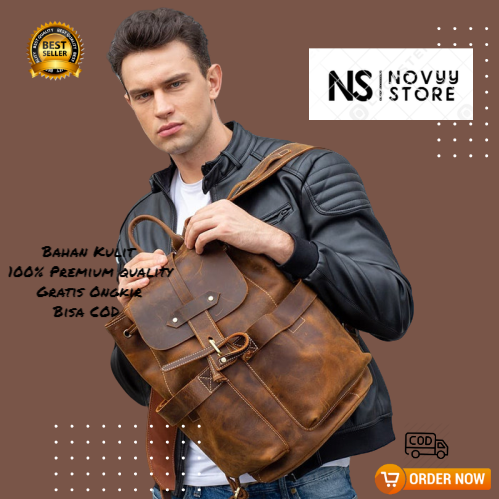 TAS RANSEL KULIT PRIA TAS COWOK WAISTBAG KULIT ASLI TOTE BAG PRIA TAS ...