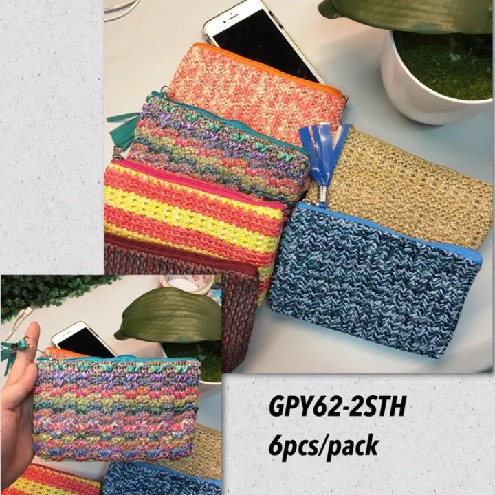 COD‼️(6pcs) Local Native Banig Wallet Mini Pouch Make up Beauty Bag ...