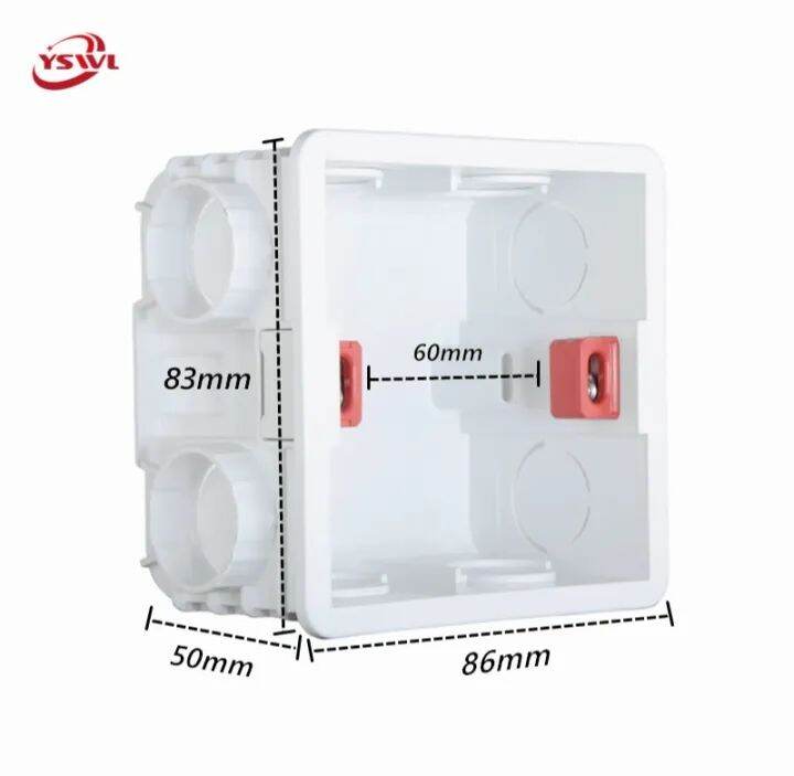 YSWL switch box 86x86mm utility box wall light switch socket box flame ...