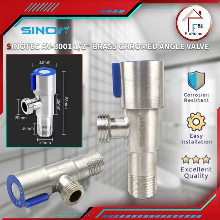 ProHome88 SINOTEC & JASON 1/2" ANGLE VALVE / HEAVY DUTY BRASS CHROMED ...