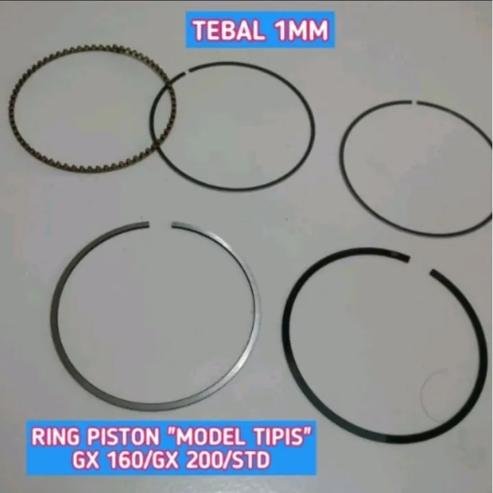 GX160 RING TIPIS PISTON SEHER MESIN PENGGERAK GENSET GX200 5.5 HP 6.5HP HONDA 2KW 3 KW 2000 3000 ...