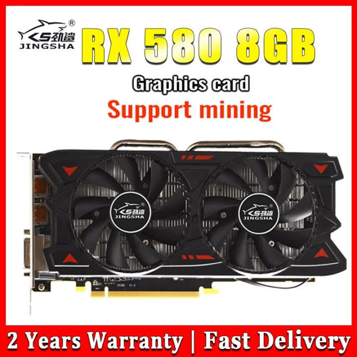 JINGSHA 100% New Original Radeon RX 580 8GB Video Card RX580 Graphics ...