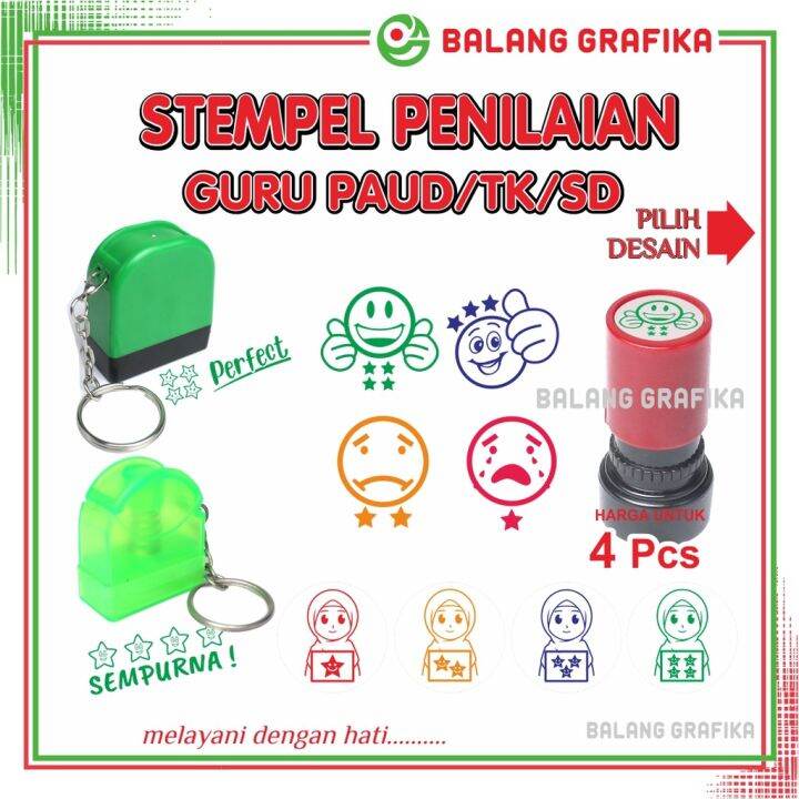 Stempel Penilaian Anak TK Paud Stampel Nilai Bintang Cap Karakter ...
