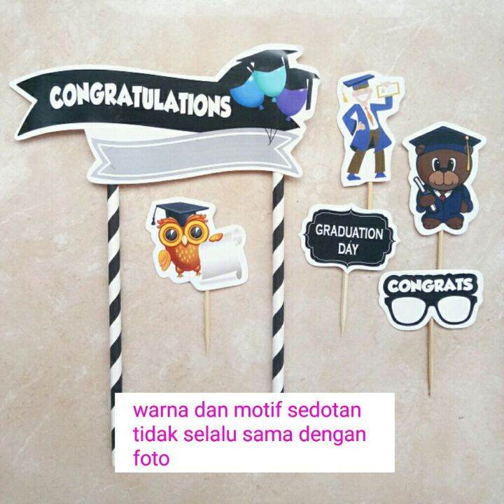 topper toper hiasan tusukan kue cake nasi tumpeng buket bouquet congrat ...