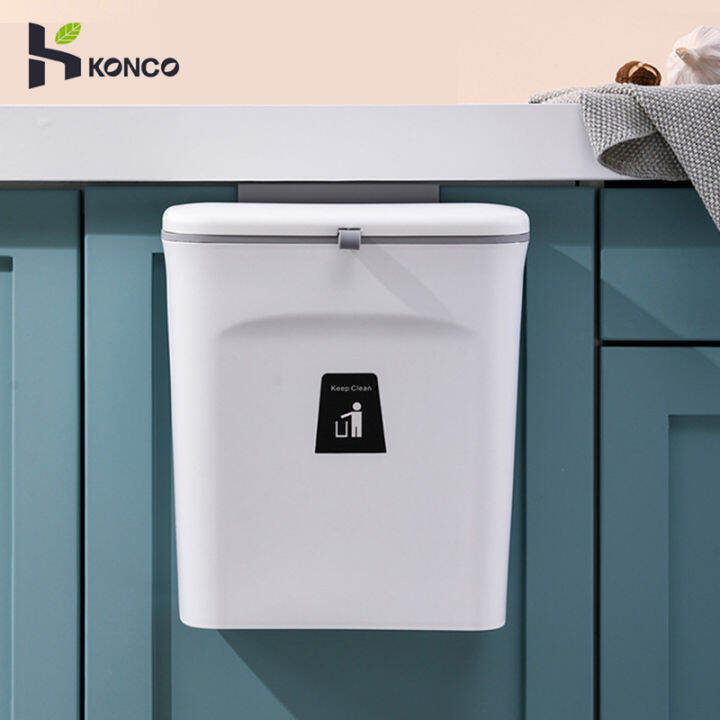 Konco Kitchen Trash can Wall mounted Waste Bins Kitchen cupboard Recycling Bins Garbage Bins ...