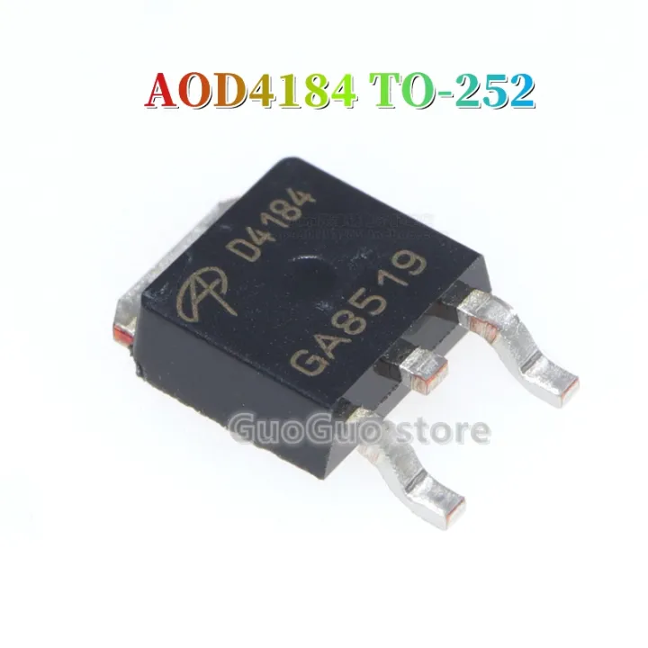 10ชิ้น AOD4184 TO-252 D4184 TO252 40โวลต์/50A N-ช่อง MOSFET ...